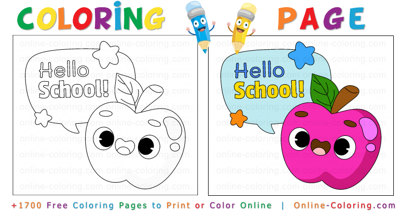 Hello School! | Free Online Coloring Page